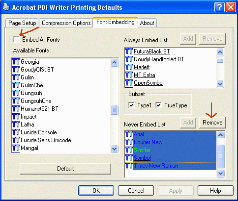 Fixing PDF Font Error in EFS Web